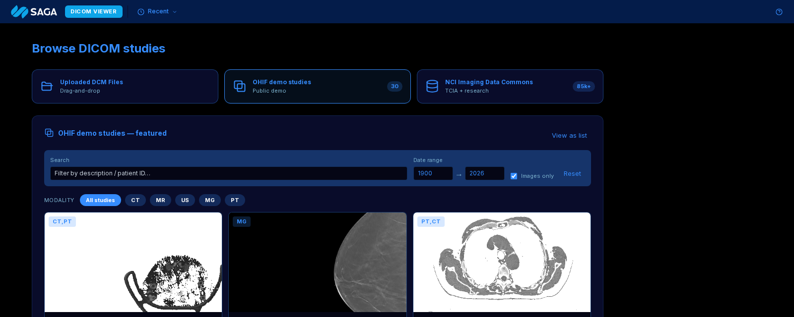 Free DICOM Viewer — Open .dcm Files Online — Saga IT